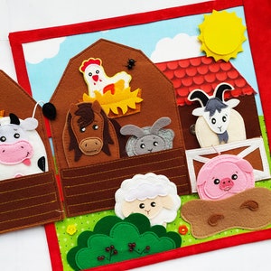 Farm Quiet Book Pattern, Felt Book Template, Felt Farm Animals Pattern ...