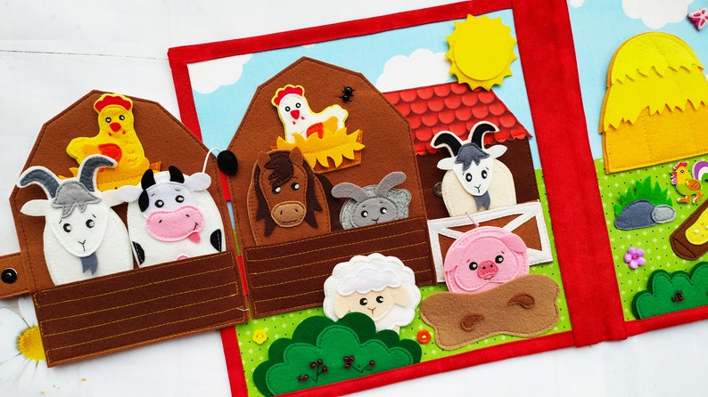 Farm Quiet Book Pattern, Felt Book Template, Felt Farm Animals Pattern ...