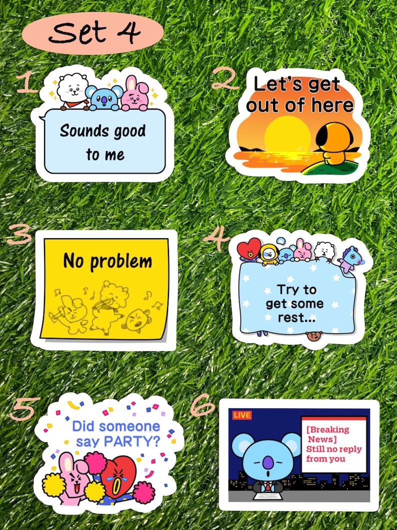 BT21 Stickers / BTS Sticker Pack Custom Vinyl Waterproof - Etsy