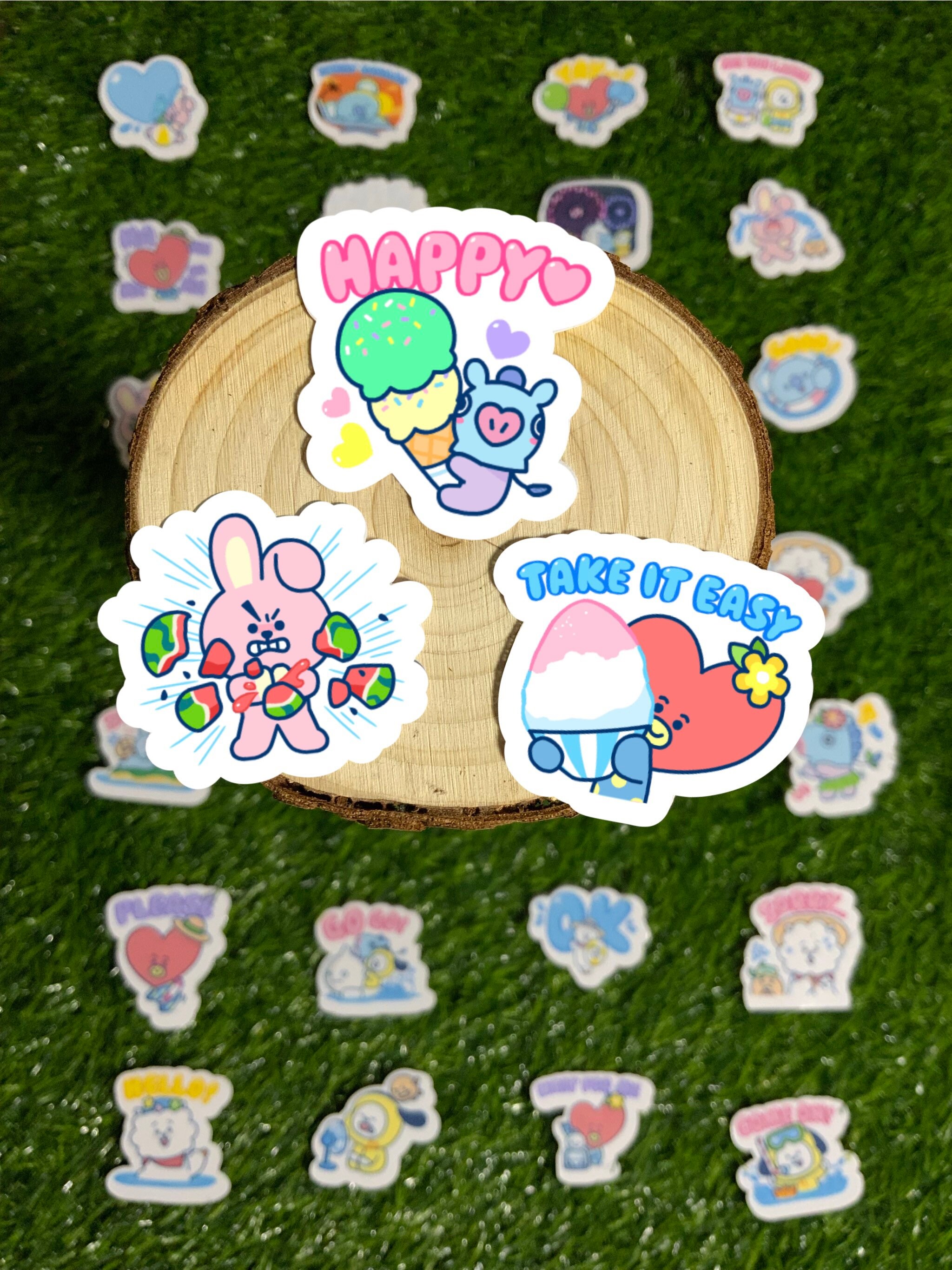 BT21 Stickers / BTS Sticker Pack Vinyl Waterproof Stickers Summer Time ...