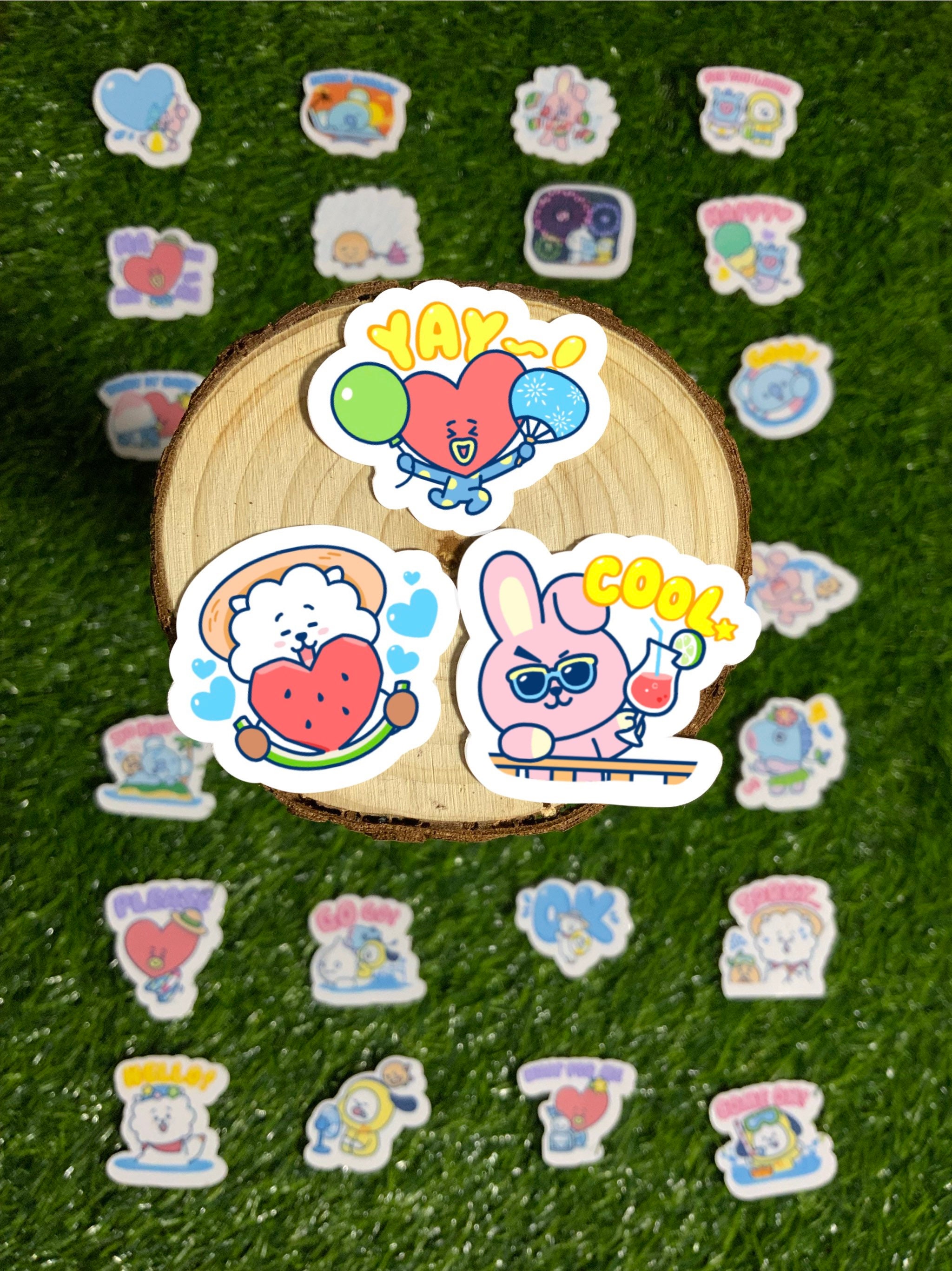 BT21 Stickers / BTS Sticker Pack Vinyl Waterproof Stickers Summer Time ...