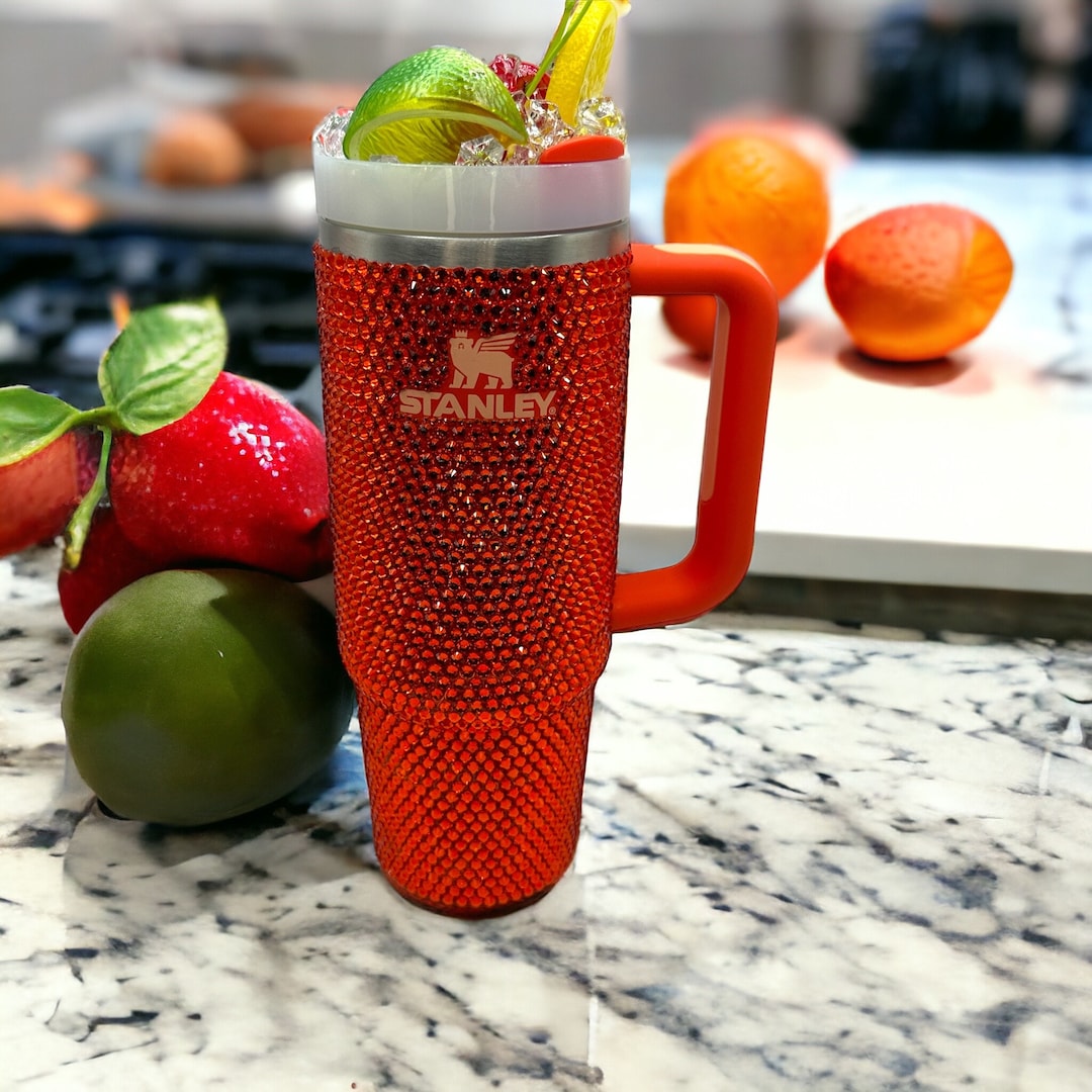 Stanley 30 Oz Blinged /rhinestoned Orange Stanley Cup/ Authentic ...