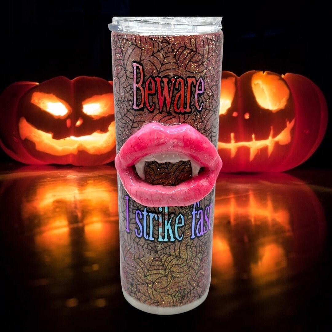 Pink 3D Vampire Lips || Vampire Lover Tumbler Cup || Gift for Her ...