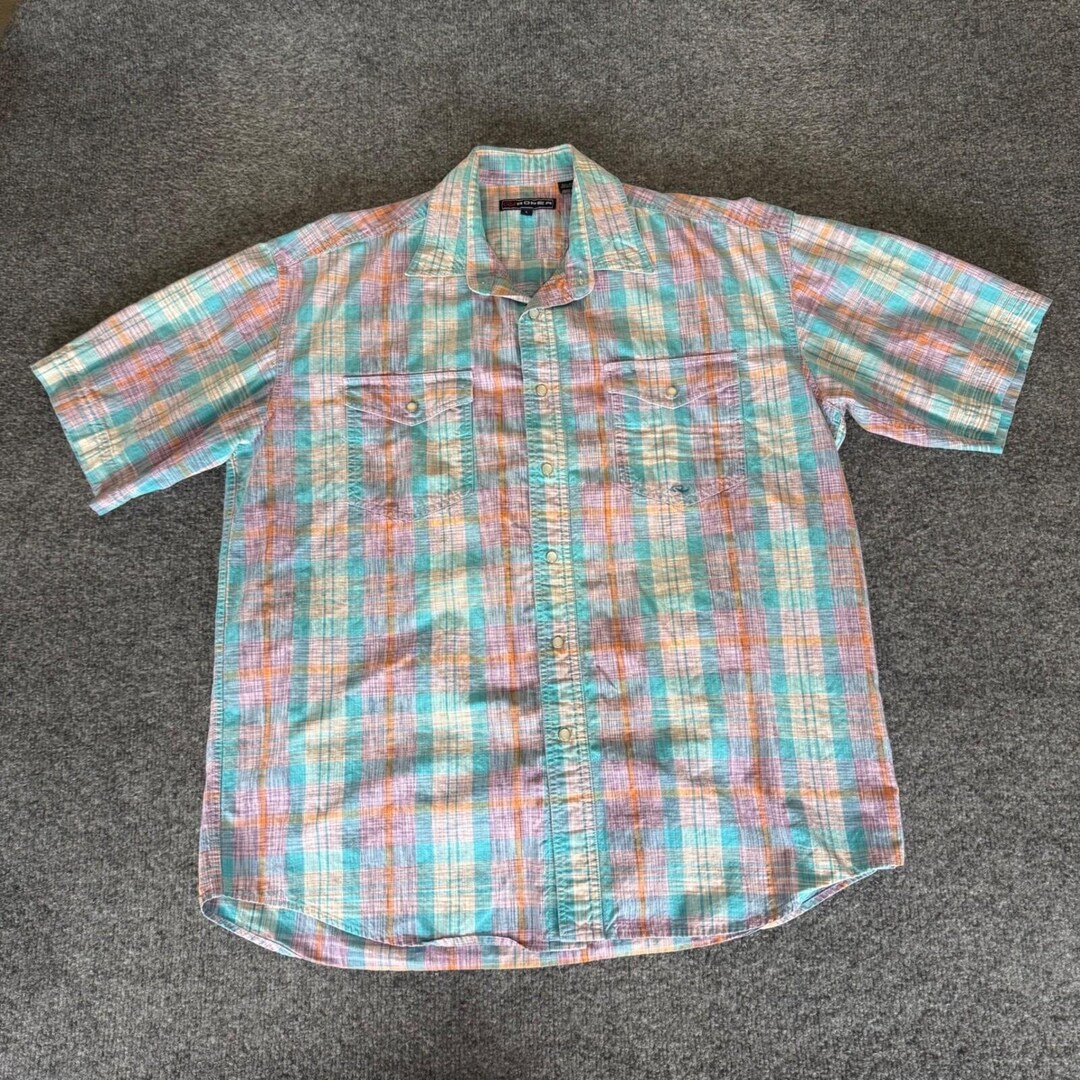 Roper Plaid Western Shirt Short Sleeve Button up Pastel Summer Cowboy ...