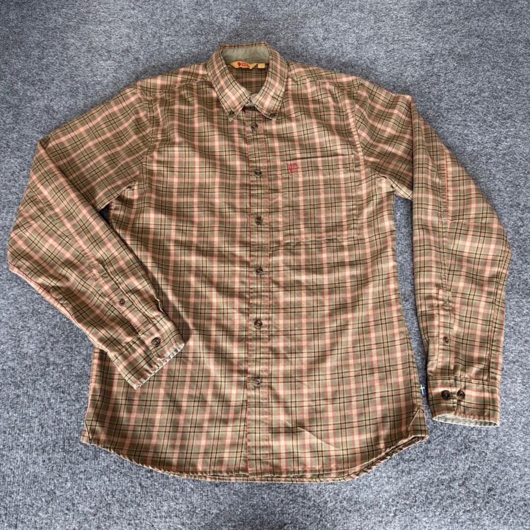 Fjallraven Stig Flannel Shirt Mens Medium Slim Fit Plaid Button up Long ...