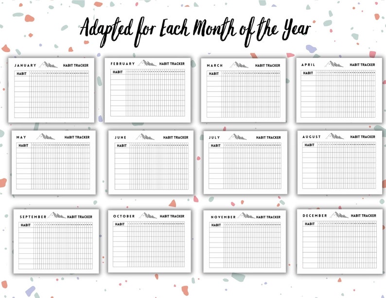 Habit Tracker Goal Tracker Daily Accountability Minimalist Printable ...