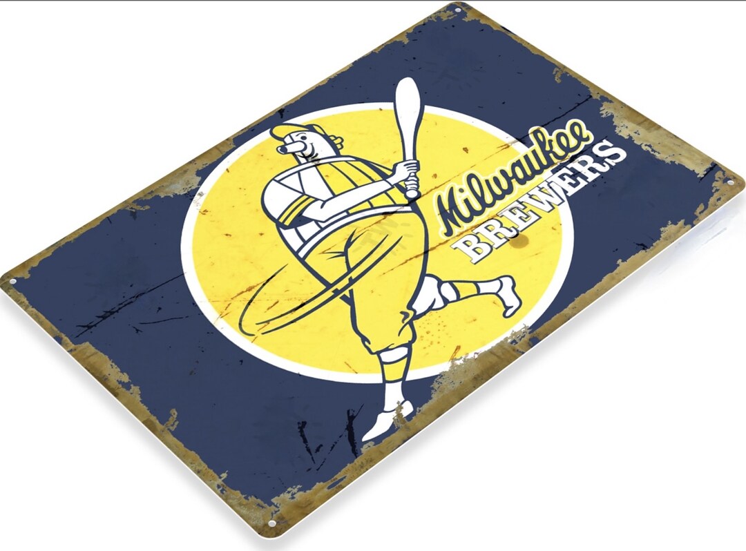 Milwaukee Brewers 11x8 Inch Tin Sign Baseball MLB American Family Field ...