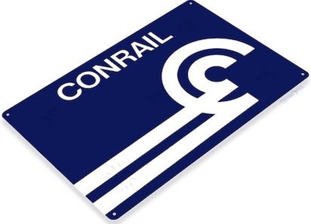 Conrail 11x8 Inch Tin Sign Railroad Railway Enter Here Arrow Sign Set ...