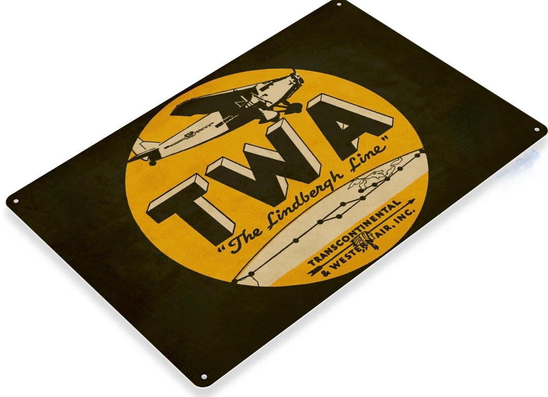 TWA Tin Sign 11x8 Inch Garage Metal Poster Ad Advertisement Aviation ...