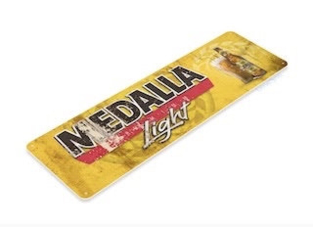 Medalla Light Tin Sign 11x4 Inch Brewing Brewery Advertisement Bar Pub ...