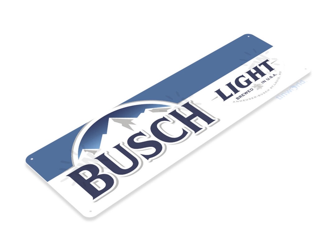 Busch Light Beer Tin Sign 11x4 Inch Brewing Brewery Bottle ...