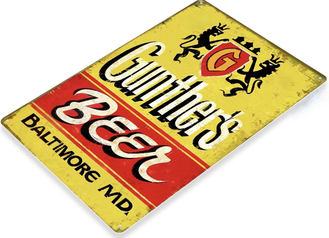 Gunthers Beer Tin Sign 11x8 Inch Retro Store Metal Sign Brewing Brewery ...