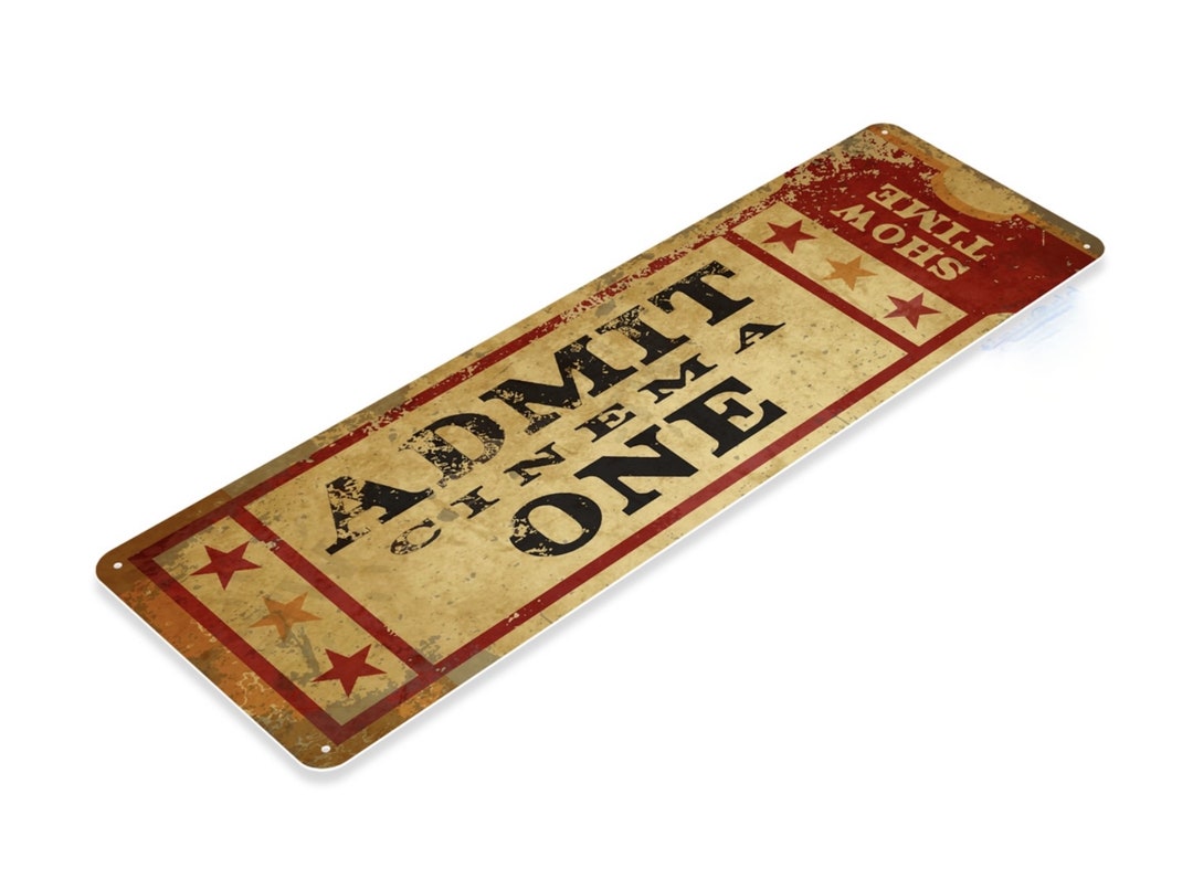 Cinema Ticket Tin Sign 11x4 Inch Garage Metal Poster Ad - Etsy