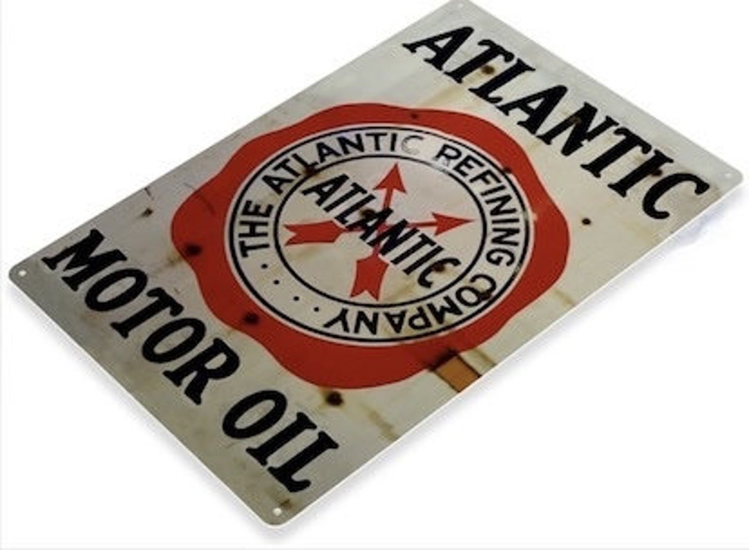 Atlantic Motor Oil 11x8 Inch Tin Sign Gas and Oil Metal Poster ...