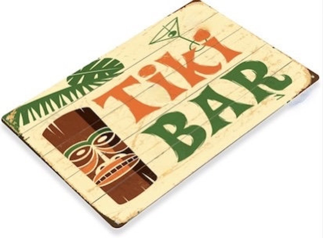 Tiki Bar 11x8 Inch Tin Sign Hawaii Island Hut Bar on the Beach Maui ...