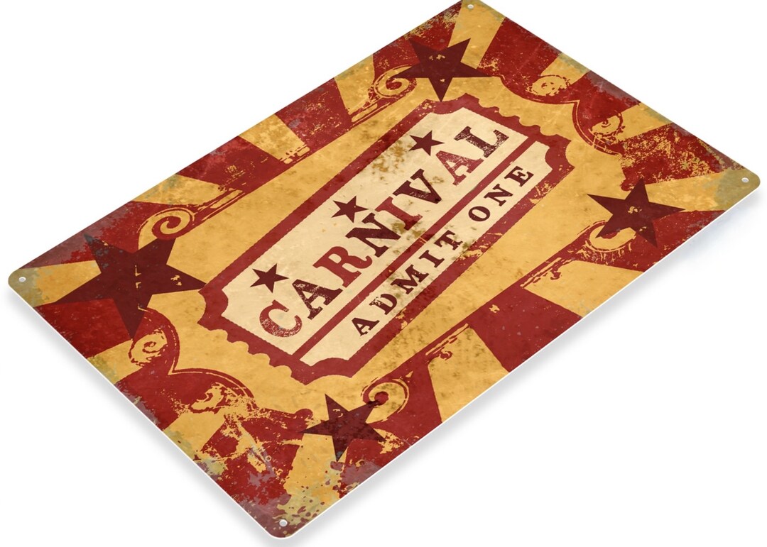 Carnival Ride Tickets Tin Sign 11x8 Inch Garage Metal Poster Amusement ...
