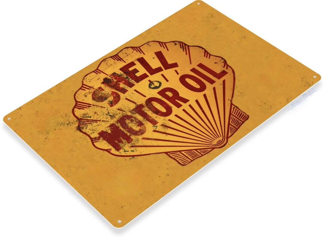 Shell Tin Sign 11x8 Inch Motor Oil Gas Gasoline Retro Service Station ...