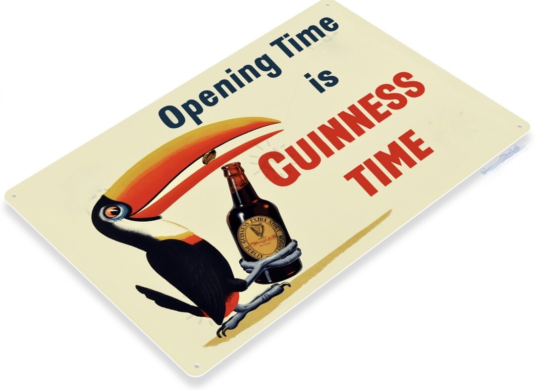 Guinness 11x8 Inch Tin Sign Trademark Opening Time is Guinness Time ...