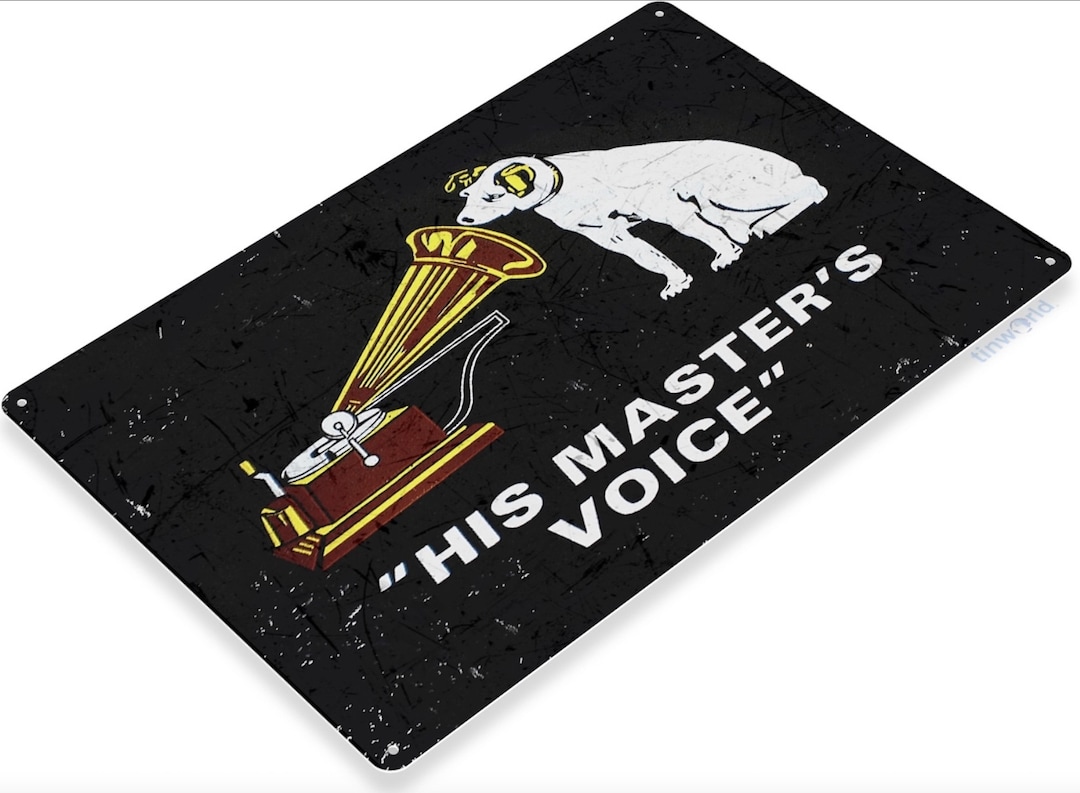 RCA Nipper Mascot 11x8 Inch Tin Sign Dog 1929 His Masters Voice Edison ...