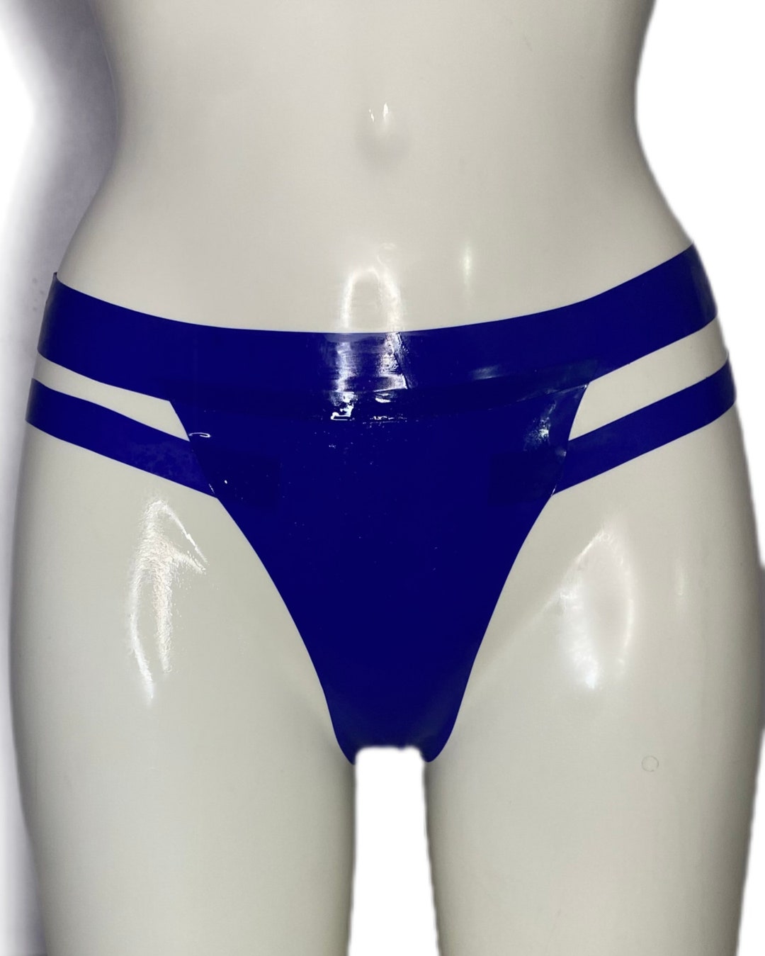 Latex Basic Thong With Strips - Etsy