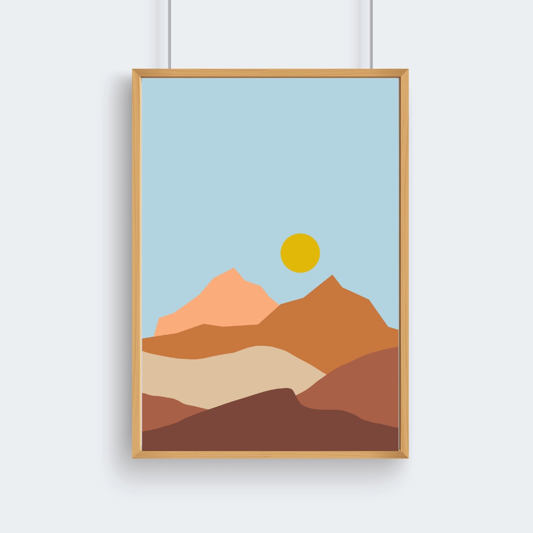 Desert Landscape Poster digital Download Bohemian, Minimalist Home ...
