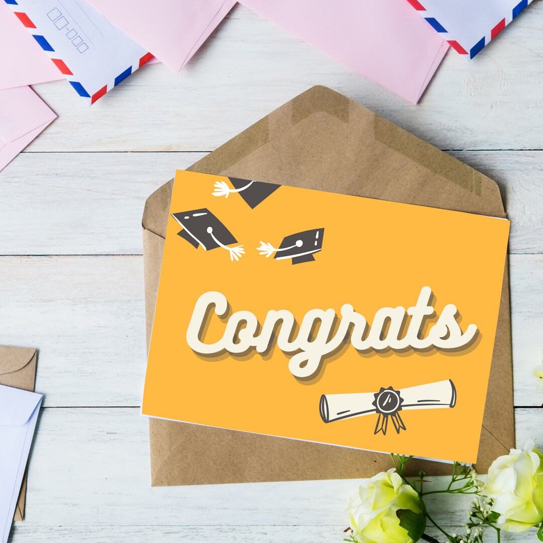 Congrats Graduate Greeting Card (digital Download) | Graduation Card ...
