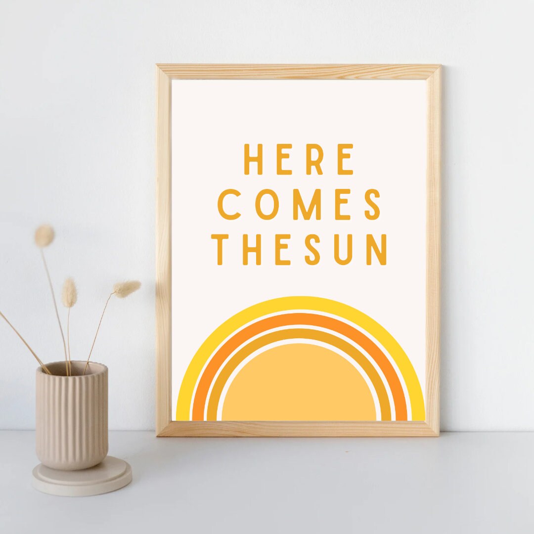 Here Comes the Sun Digital Download Poster Print | the Beatles Wall Art ...