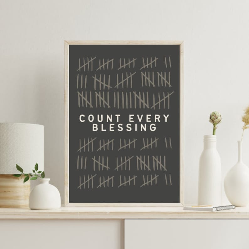 Count Your Blessing Poster digital Download Home Decor, Wall Art, Print ...