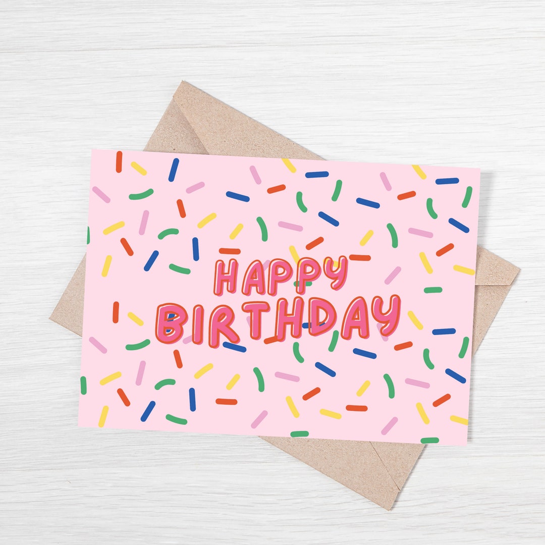 Sprinkles Birthday Card digital Download Happy Birthday, Greeting Card ...