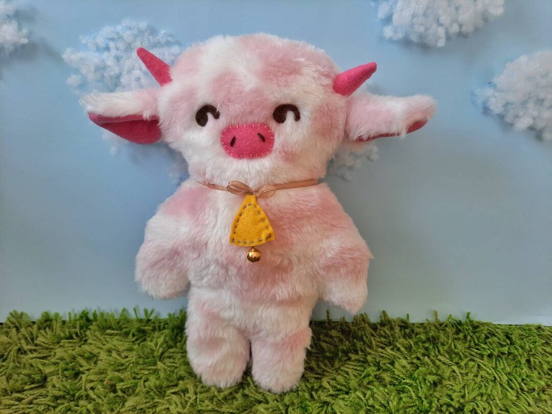 Stuffed Animal Plush Pink Cow Cute Plushie Cow Plush - Etsy