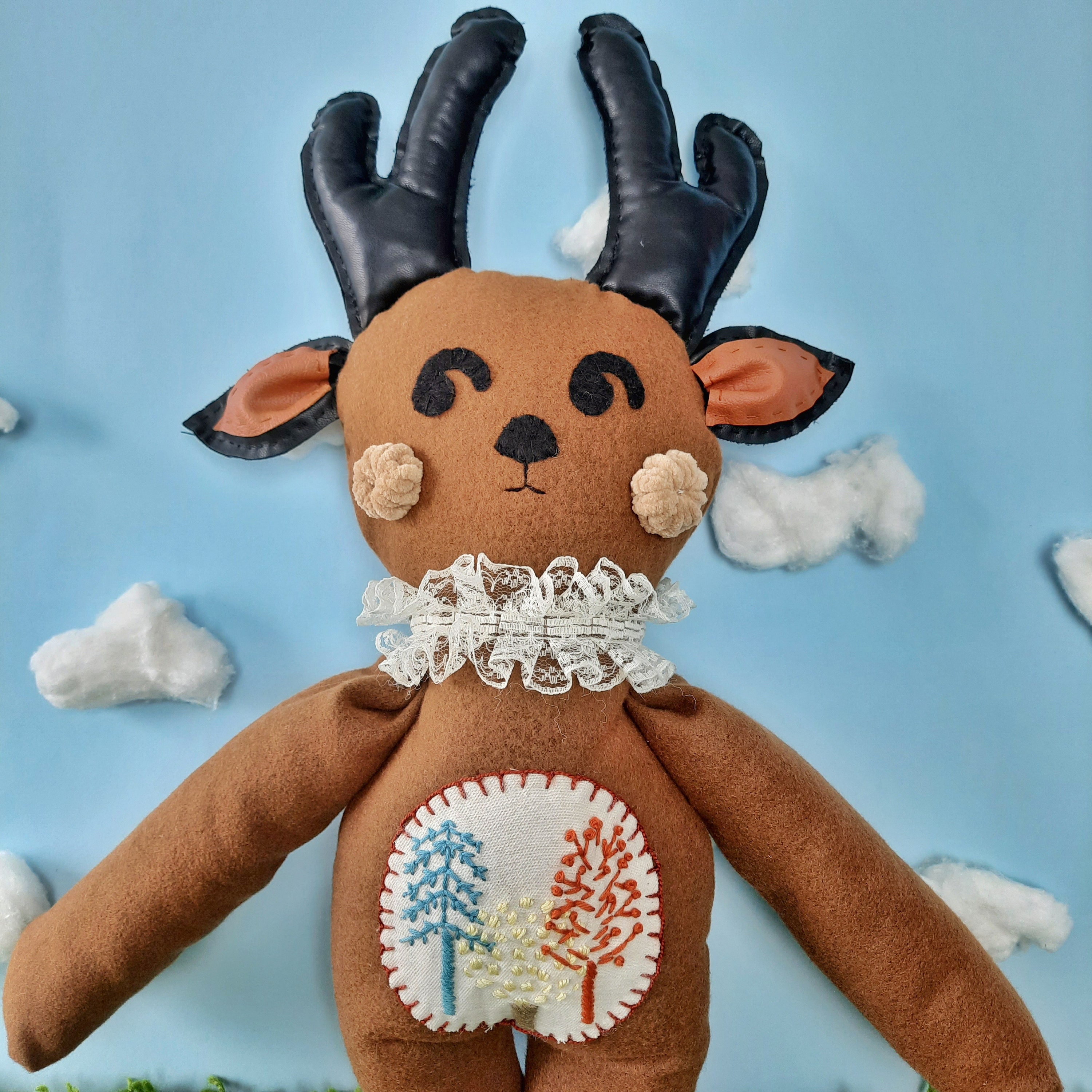 Stuffed Animal Plush Embroidery Plushie Cute Deer Cute Gift - Etsy