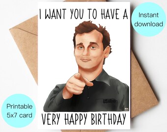 Bill Murray Birthday Card - Etsy
