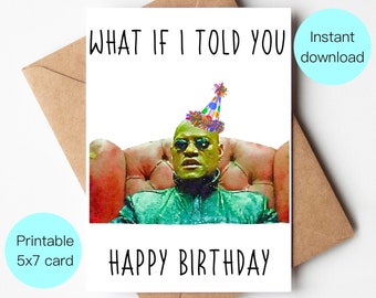Matrix Birthday Card - Etsy
