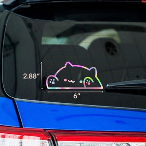 Bongo Cat Hologram Vinyl Sticker, Bongo Cat Meme Stickers, Laptop ...