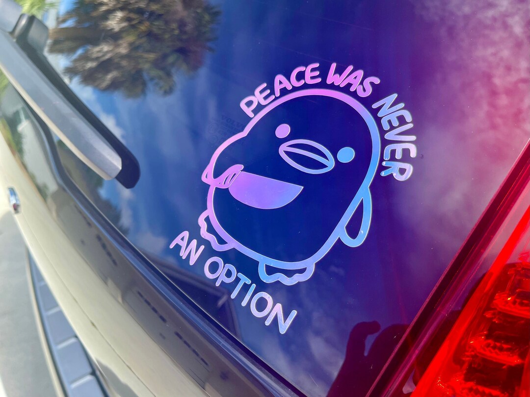 Duck With Knife Funny Meme Decals | Bumper Car Window Vinyl Decals ...