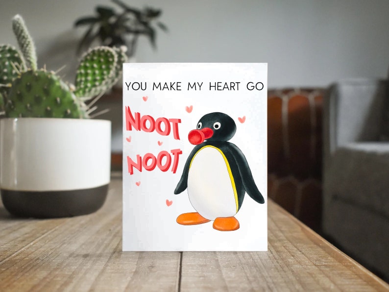 Pingu Anniversary Card Funny I Love You Card Pingu Meme - Etsy