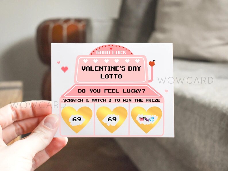 Custom Valentine’s Day Scratch off Card, Valentine’s Day Lotto Game ...