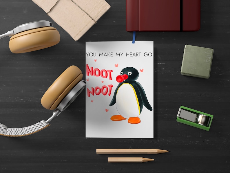 Pingu Anniversary Card Funny I Love You Card Pingu Meme - Etsy