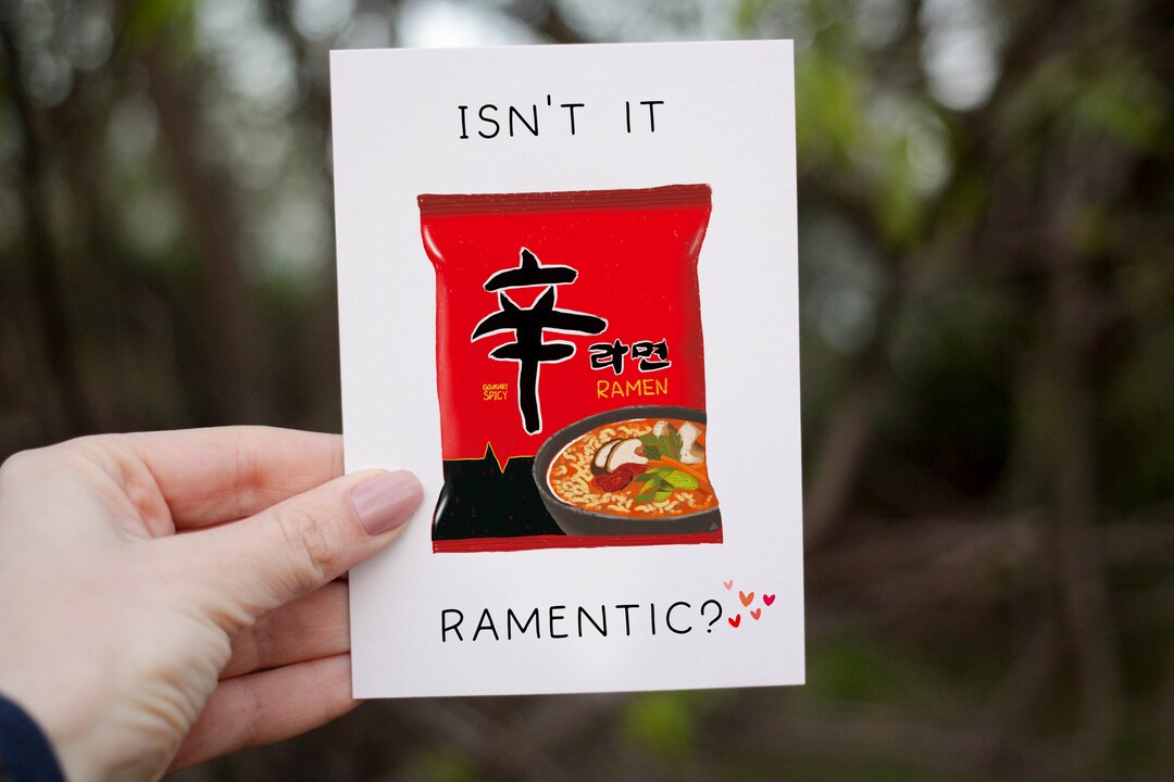I Love You Card Puns, Korean Ramen Card, Funny Greeting Card, Card for ...
