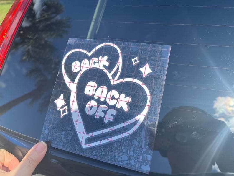 Back off Car Decal, Cute Vinyl Car Decal, Car Stickers, Trendy Car ...