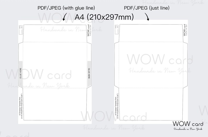 A7 Envelope Template Printable Template for Greeting Card | Etsy