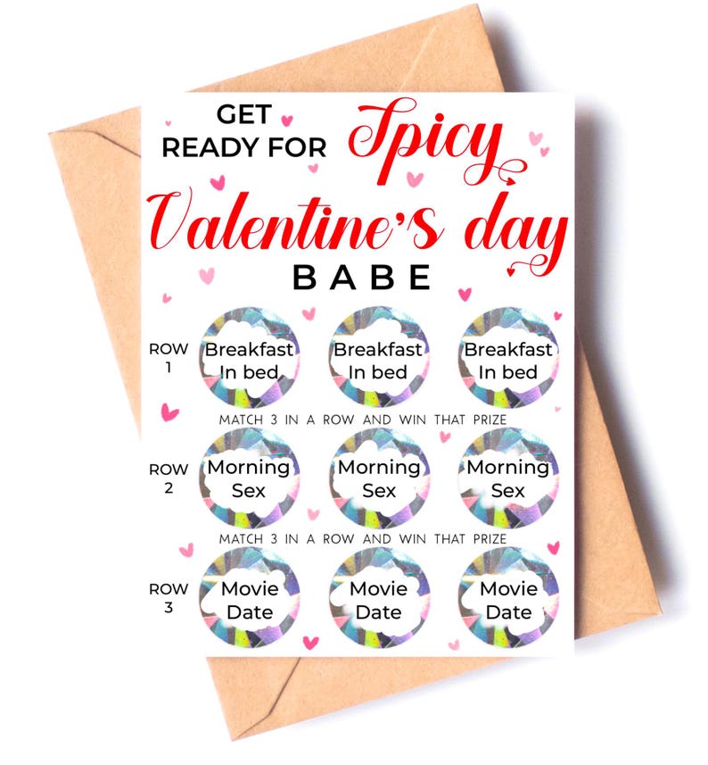 Valentines Day Scratch off Card, Custom Valentines Gift, Dirty Scratch ...