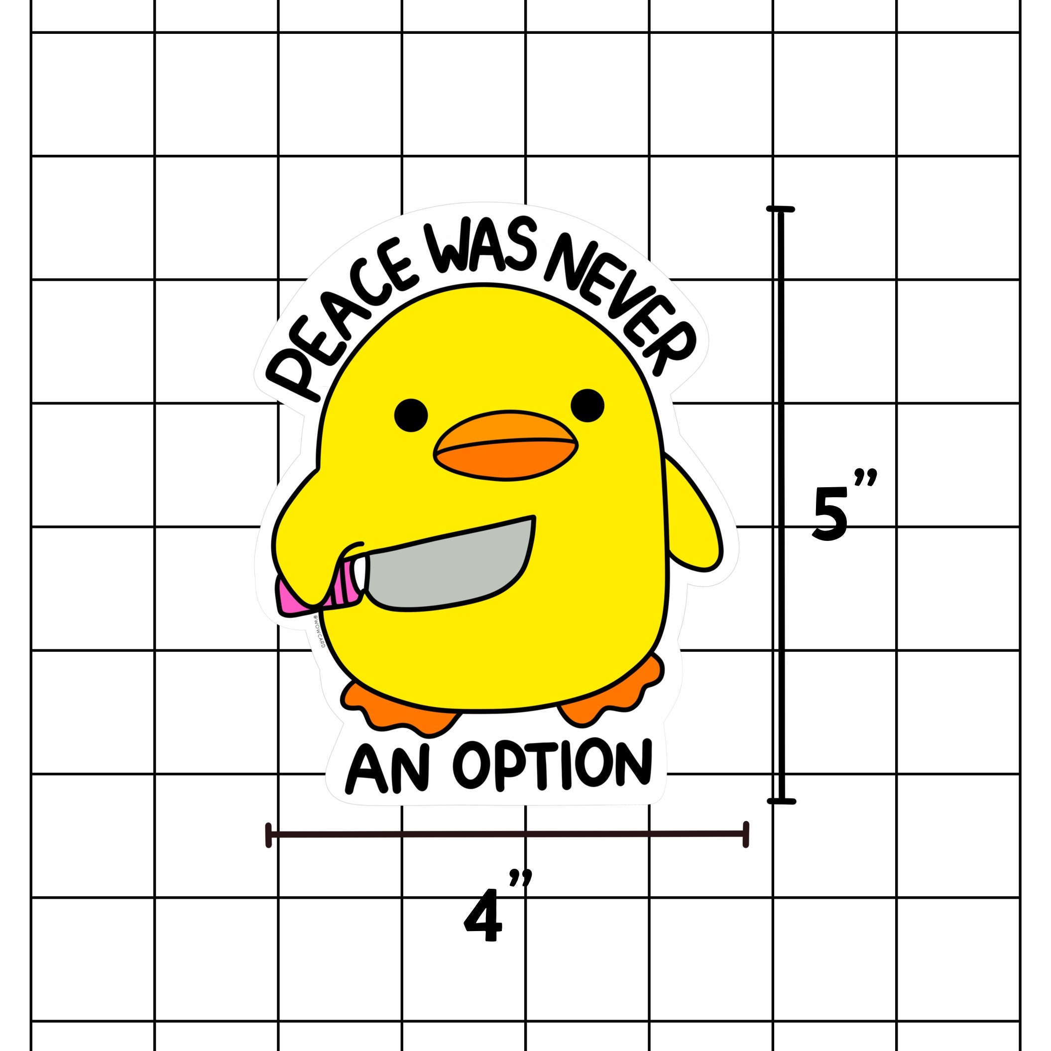 Duck With Knife Funny Meme Sticker | Laptop Sticker | Water Bottle ...