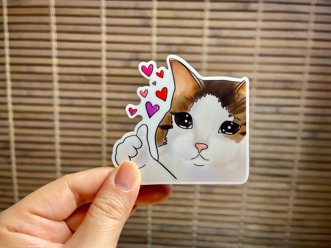 Sad Cat Meme Sticker Funny Crying Cat Sticker Cat Sticker - Etsy