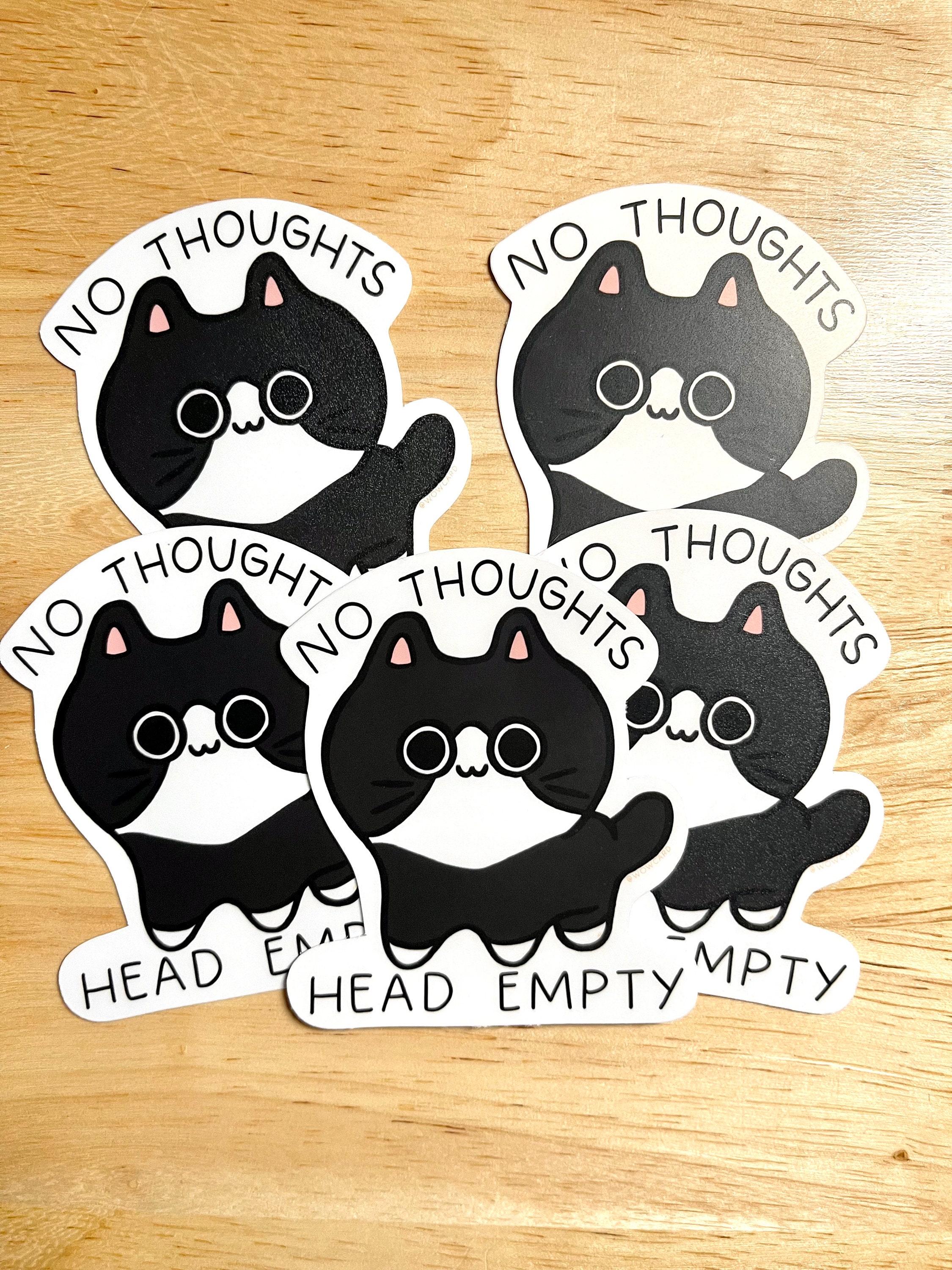 No Thoughts Head Empty Cat Sticker | Car Truck Bumper Sticker | Laptop ...