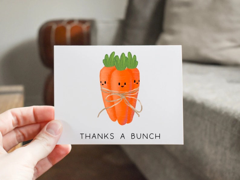 Funny Birthday Card Thank You Card Cute Carrot Card Pun - Etsy