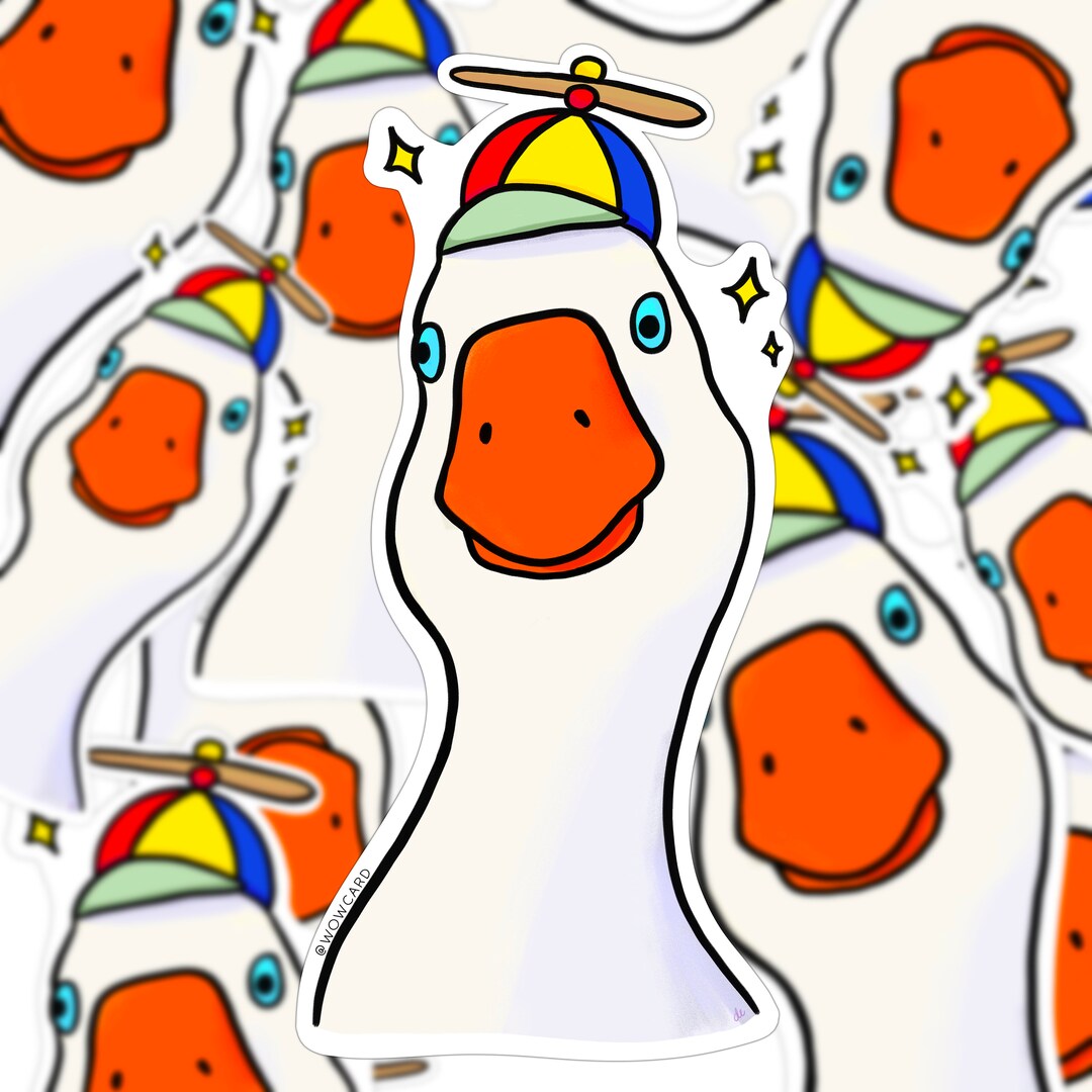 Silly Goose Sticker, Goose Meme Sticker, Goose With Hat, Funny Meme ...