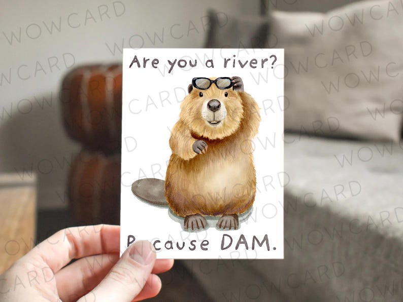 Funny Beaver Love Cards for Wife Husband, Valentines Day Card, Cute ...