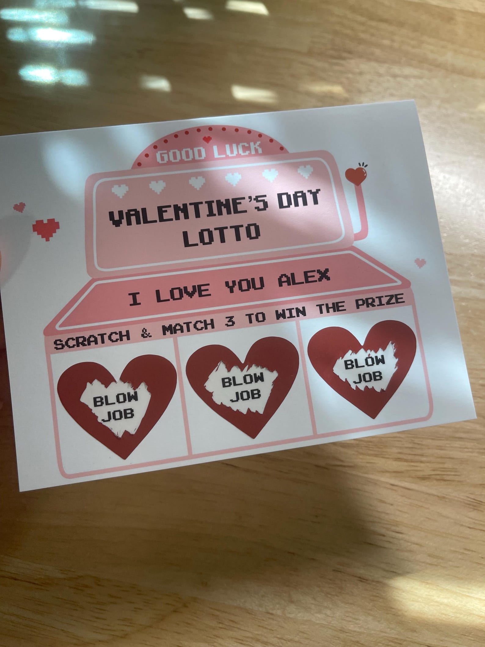 Custom Valentine’s Day Scratch off Card, Valentine’s Day Lotto Game ...