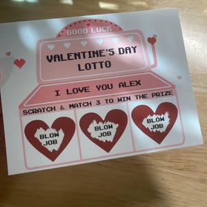 Custom Valentine’s Day Scratch off Card, Valentine’s Day Lotto Game ...